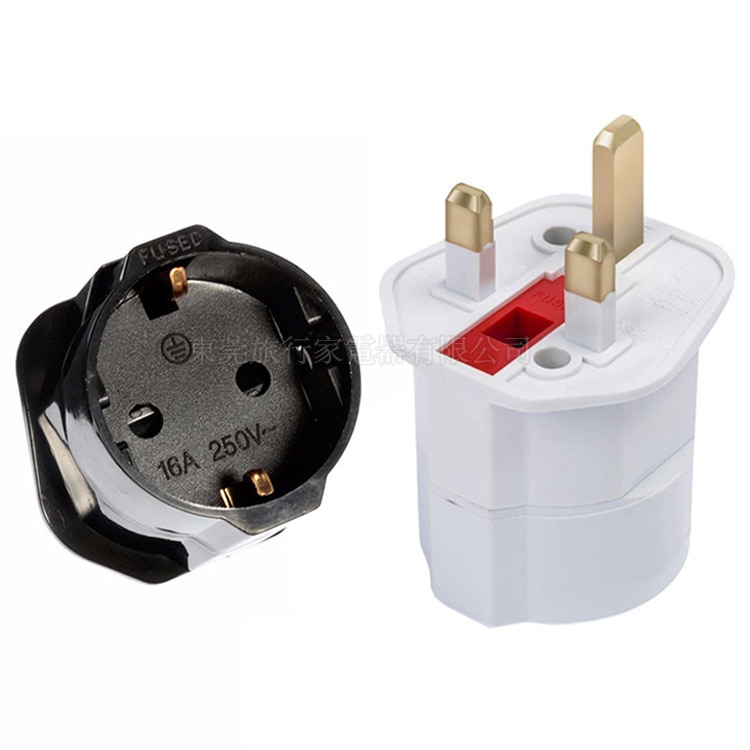 3 db UK-Schuko adapter készlet, fehér, 13A 250V - eMAG.hu