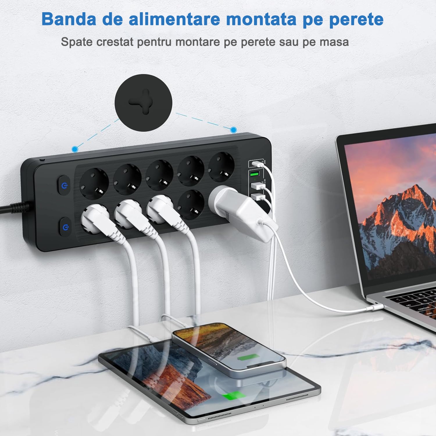 Prelungitor, 4000W, BYONDSELF®, 10 Prize, 1 Type-C PD20W/3USB-A, 2 ...