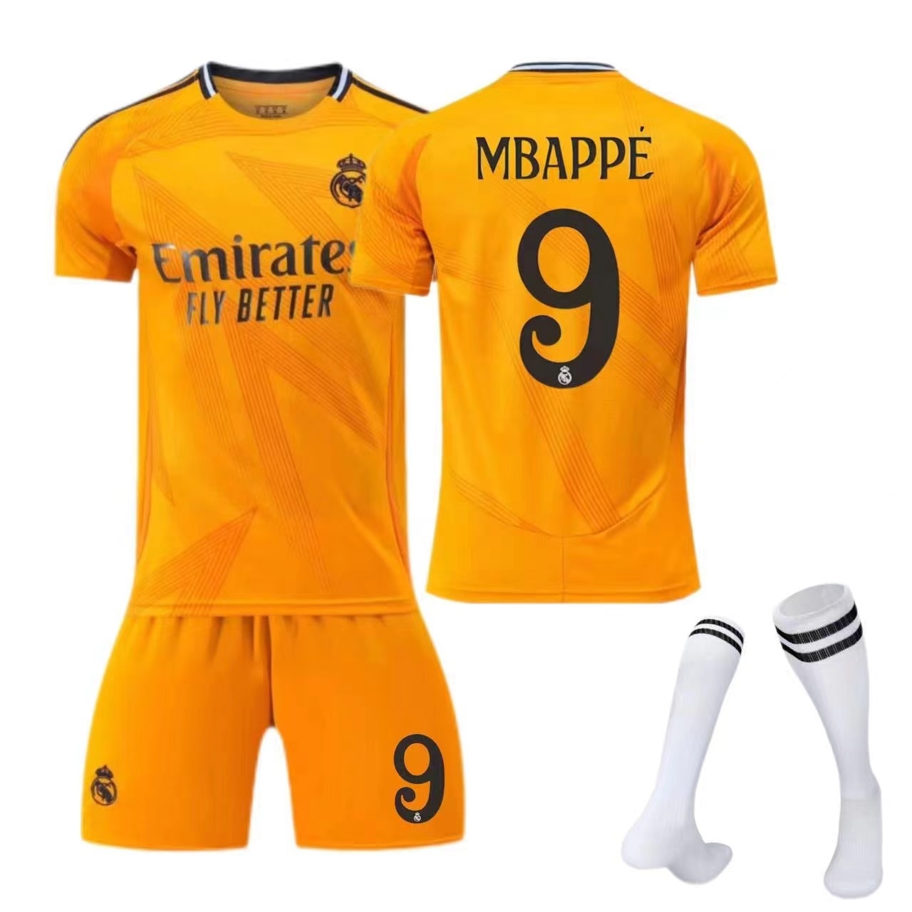 Echipament sportiv Copii Copii Real Madrid Mbappe Fotbal Jersey 2024/ ...