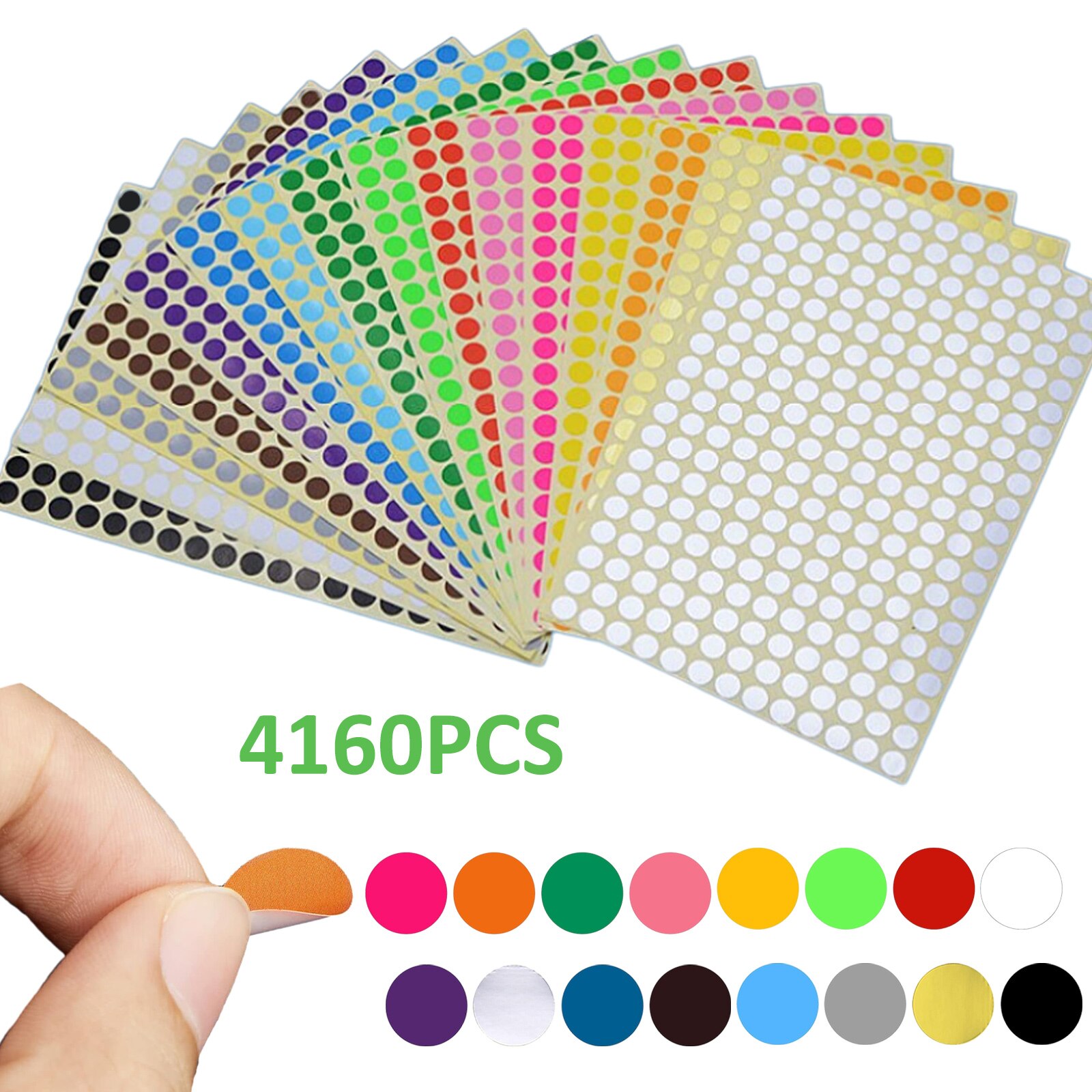 Etichete Colorate pentru Birou, Set de 16 Culori, Adeziv Special, Usor ...