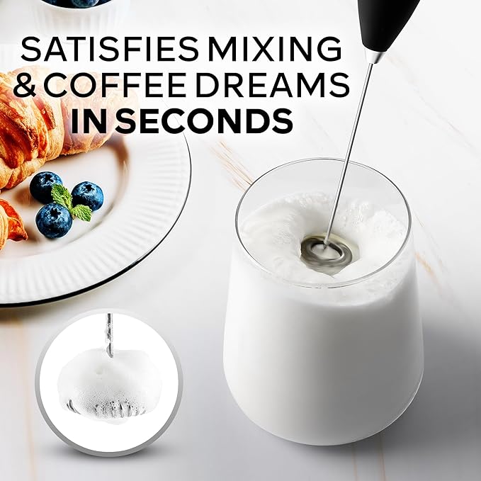 Spumant de lapte electric, negru, pentru cafea si cappuccino - eMAG.ro