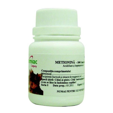 Supliment acidifiant si hepatoprotector Metionina 100comprimate - eMAG.ro
