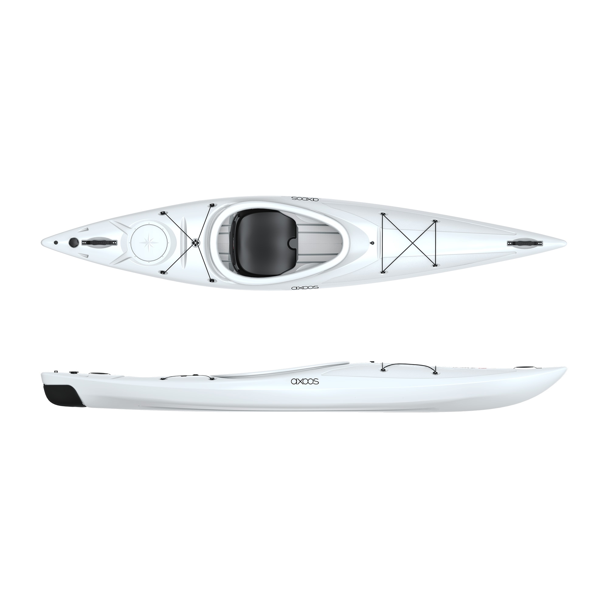 Caiac rigid pentru o persoana Axoos, Sit-In, 3, 55 metri lungime, alb ...