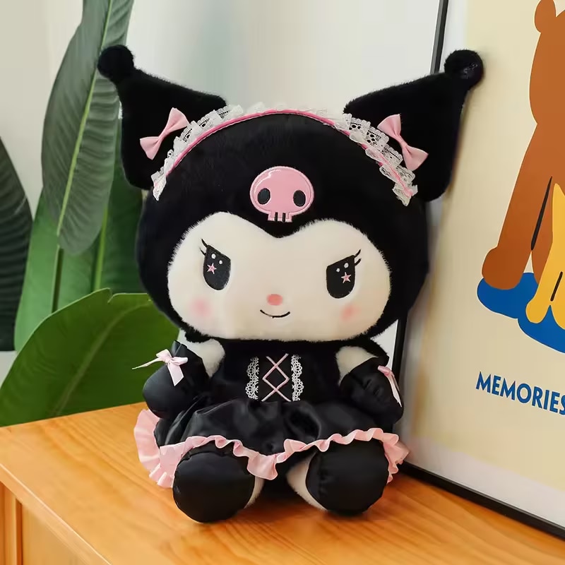 Papusa din Plus Tip Kuromi, Inspirata din Seria Hello Kitty Sanrio, Cu ...