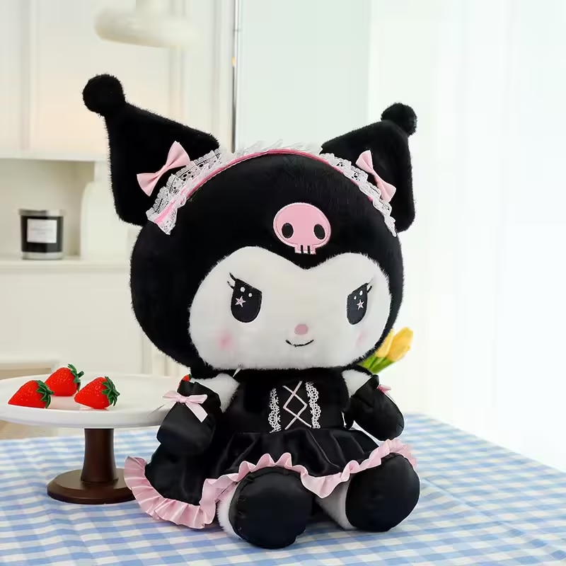 Papusa din Plus Tip Kuromi, Inspirata din Seria Hello Kitty Sanrio, Cu ...