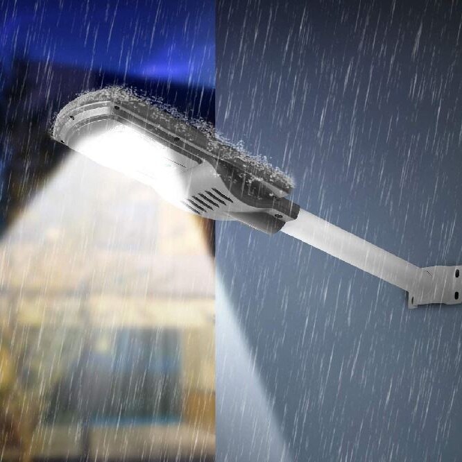 Lampa LED cu suport de prindere, panou solar, telecomanda, 100W - eMAG.ro