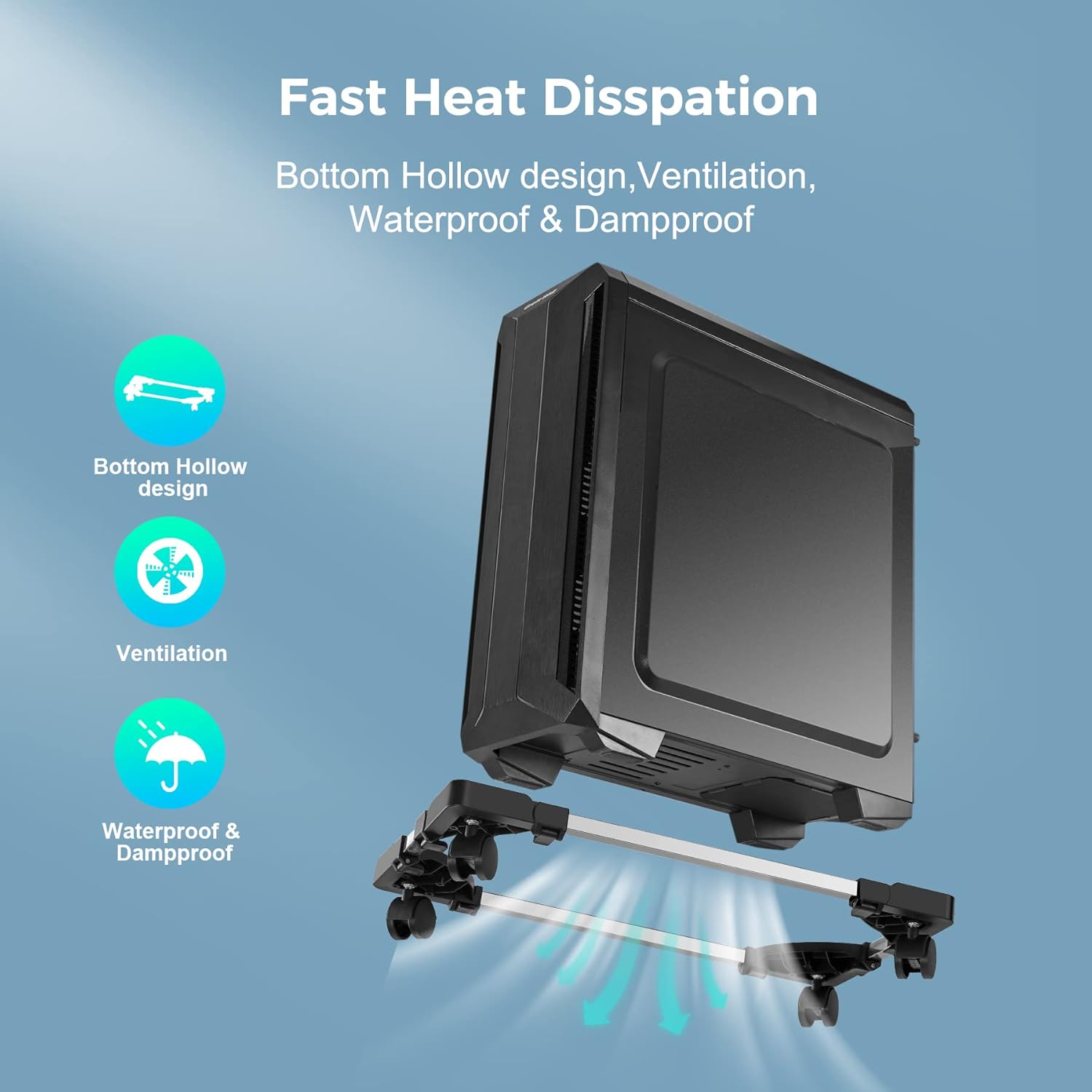 Suport mobil ajustabil pentru unitatea centrala PC Bailink, 4 roti ...