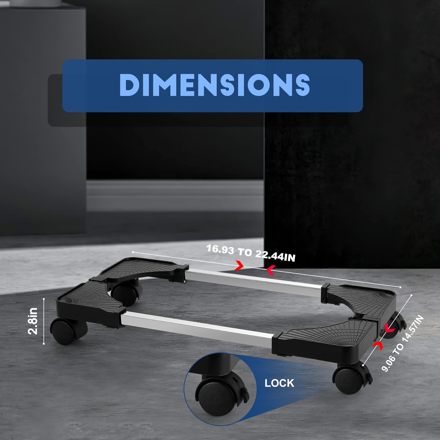 Suport mobil ajustabil pentru unitatea centrala PC Bailink, 4 roti ...