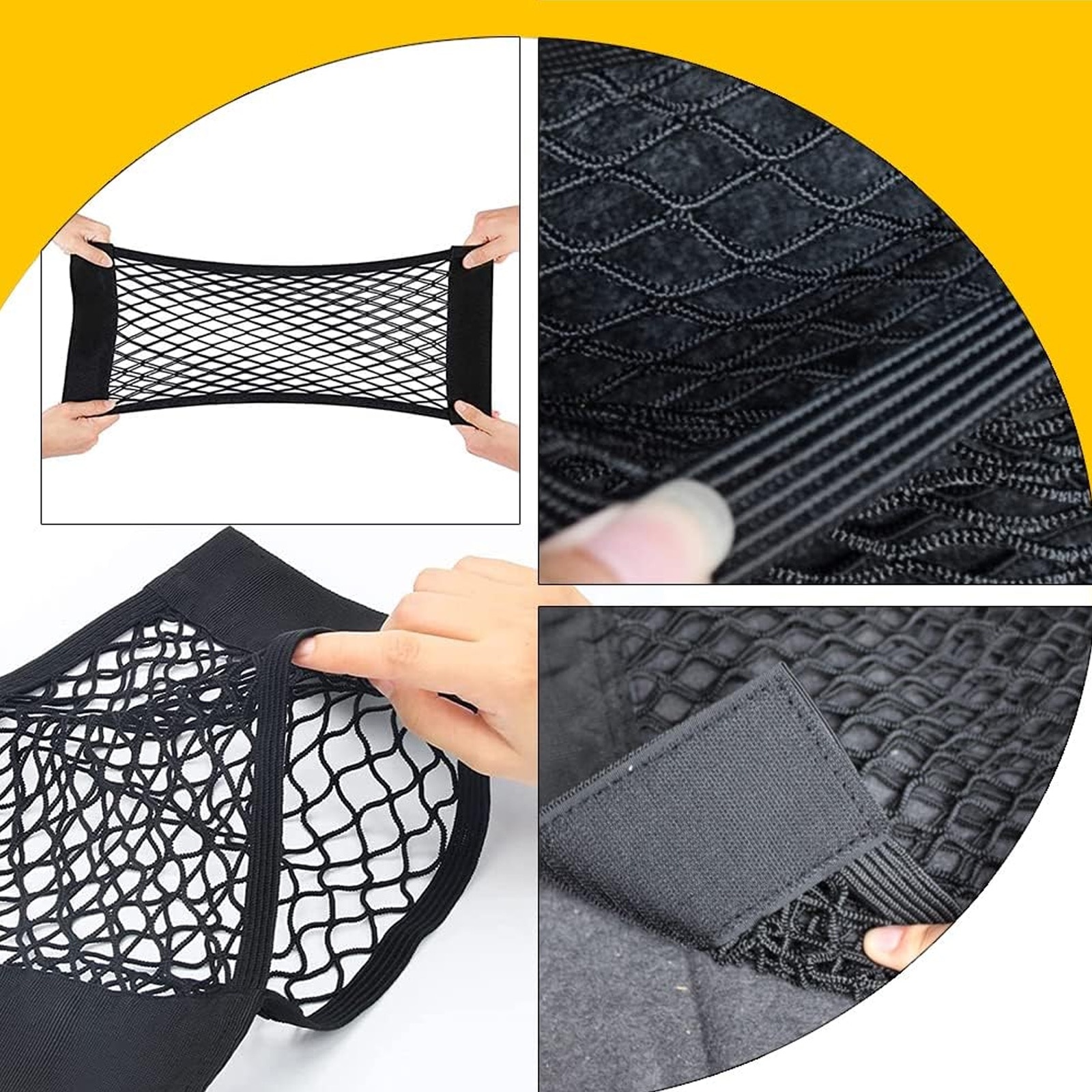 Set 2 Plasa elastica pentru masina, organizator portbagaj tip buzunar ...