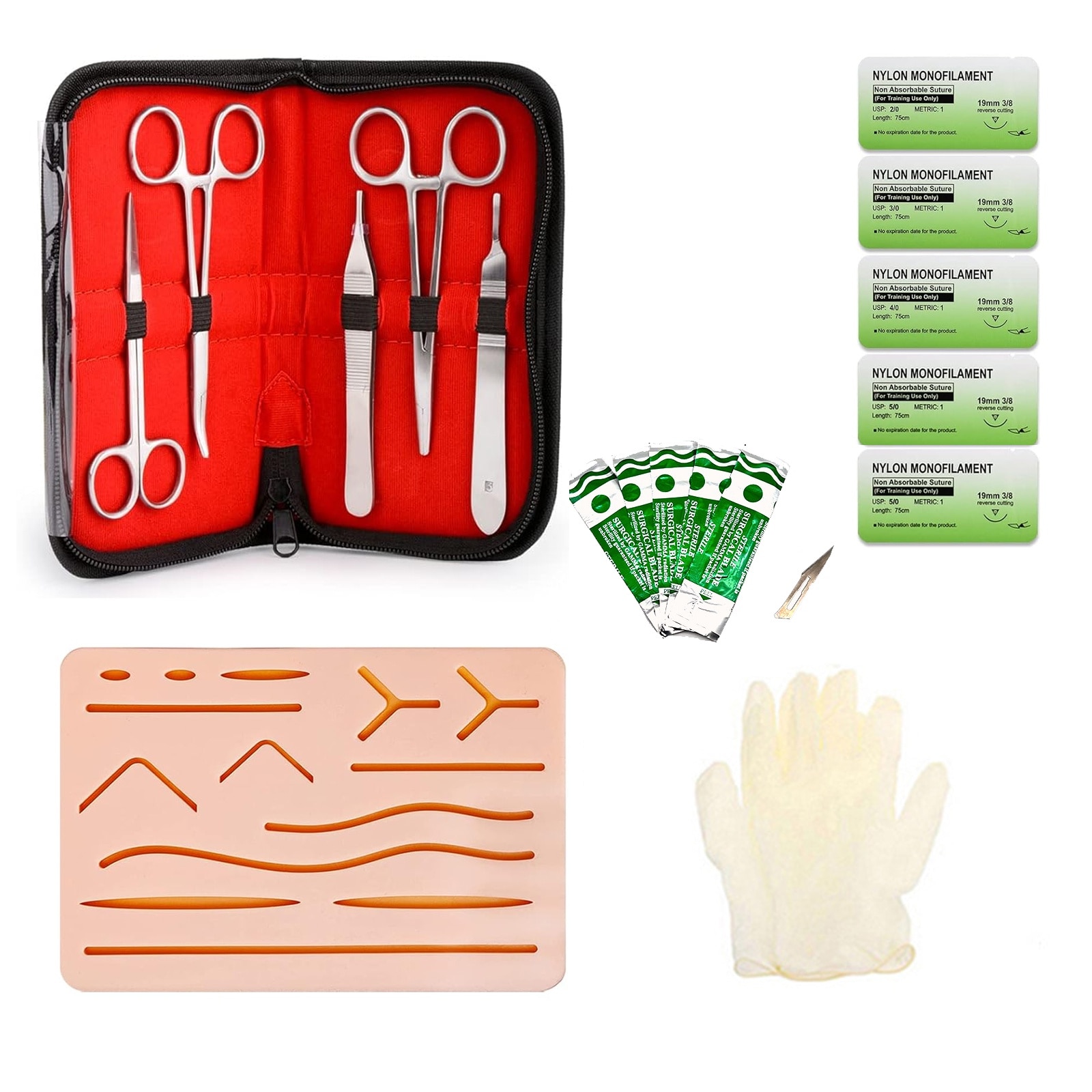 Kit pentru antrenament suturi chirurgicale, SINBINTA, Cu 19 accesorii ...