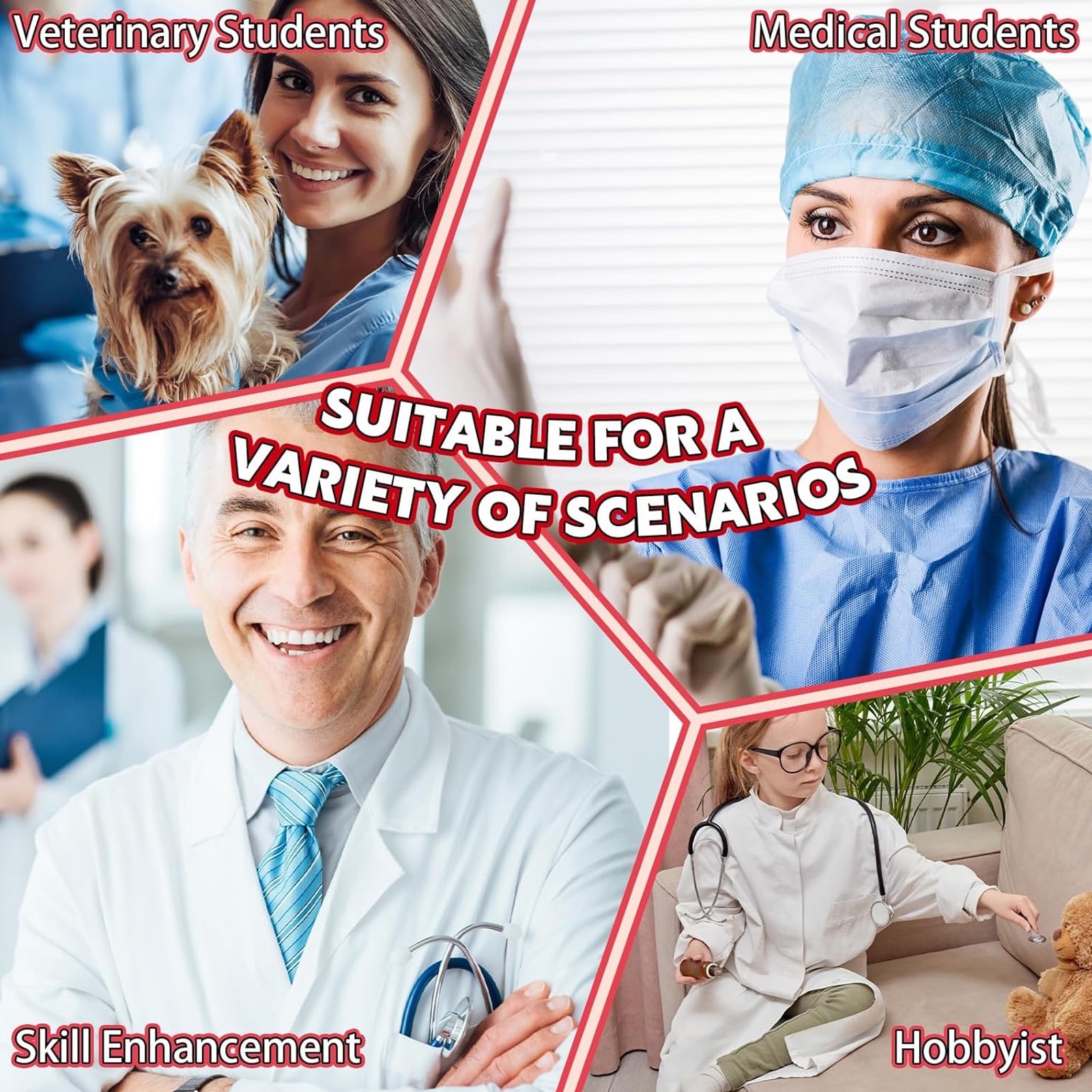 Kit pentru antrenament suturi chirurgicale, SINBINTA, Cu 19 accesorii ...