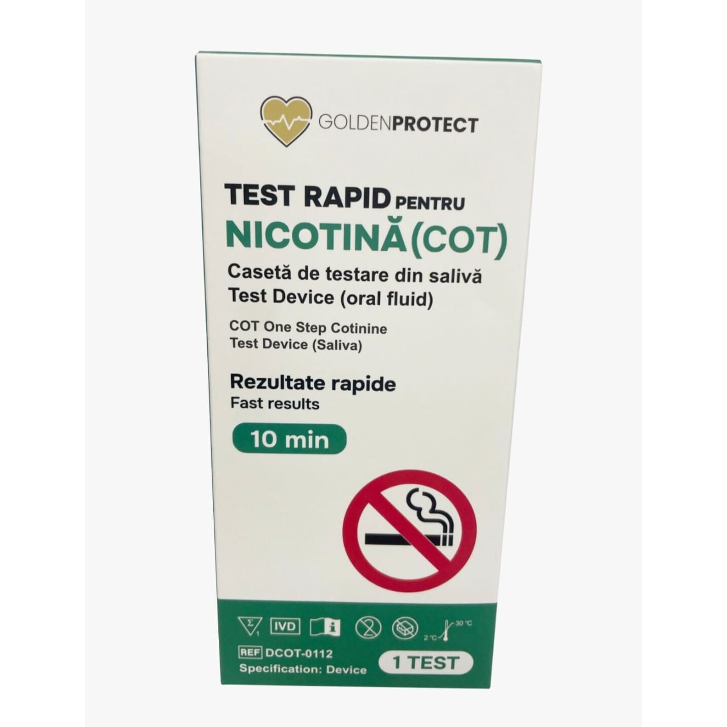 Test rapid depistare fumat, consum NICOTINA prelevare saliva, Golden ...