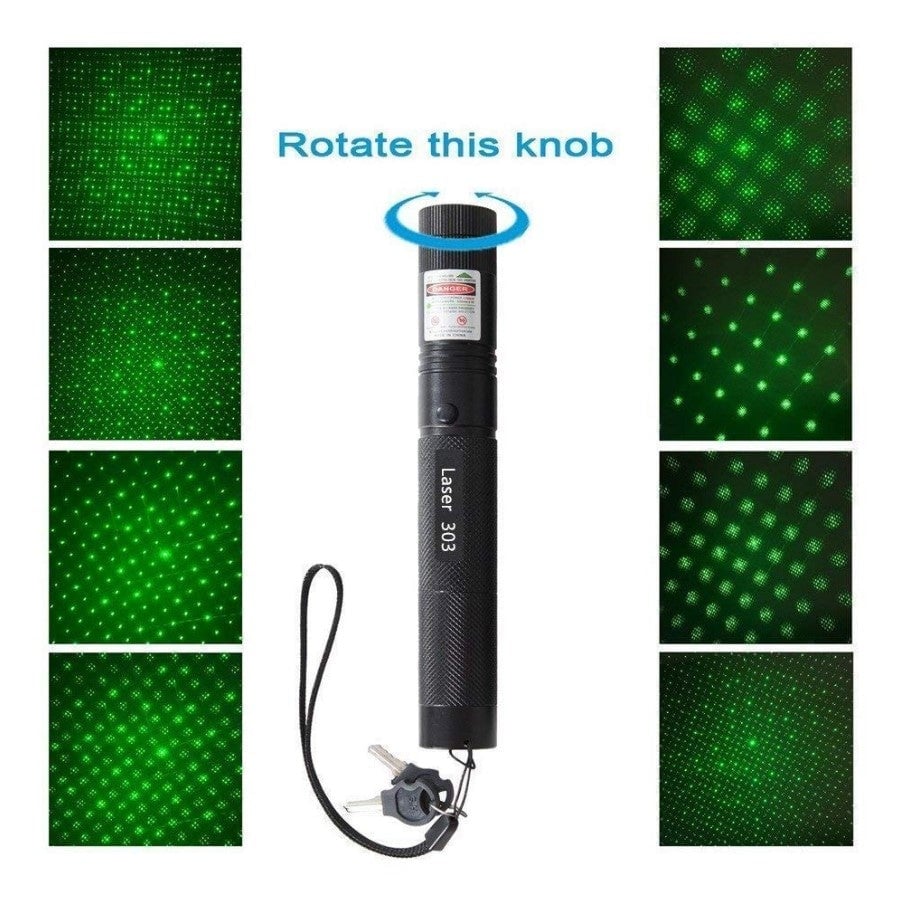 Lanterna cu laser, pointer verde puternic, cu acumulator Li-ion 8800mAh ...