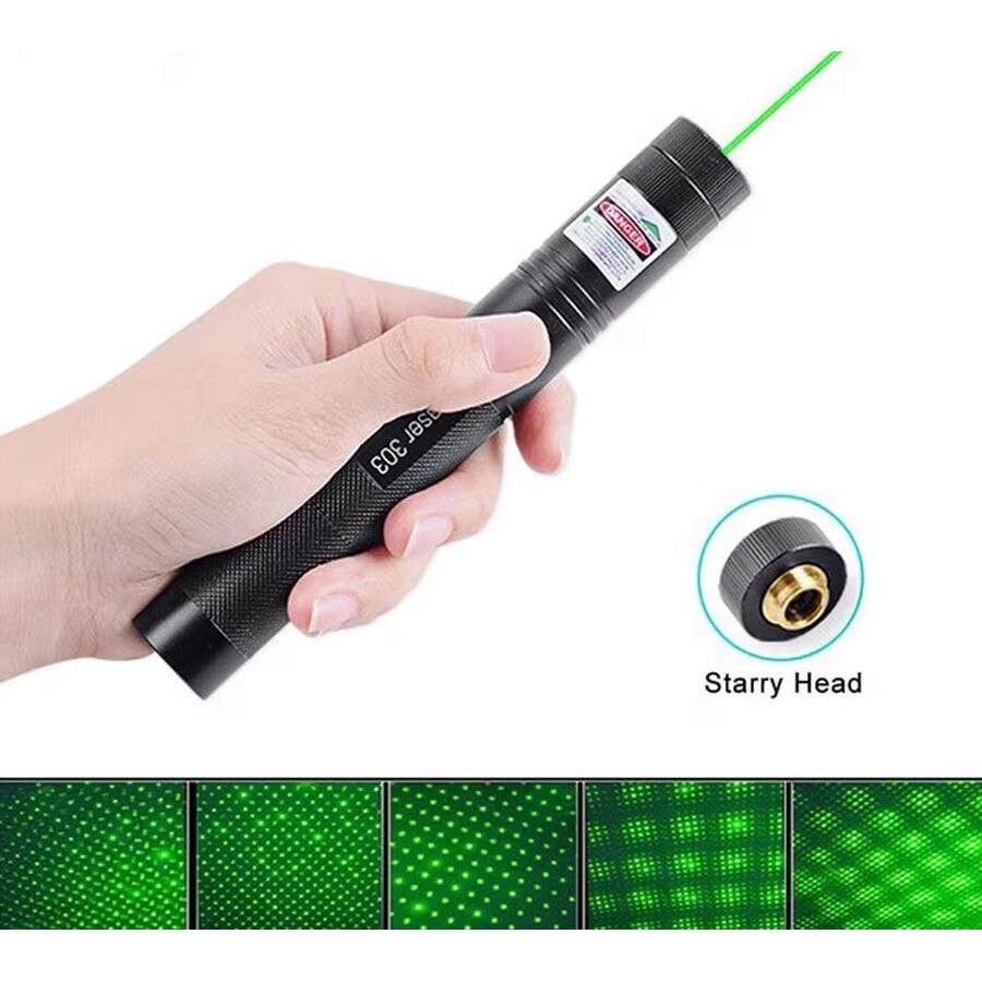 Lanterna cu laser, pointer verde puternic, cu acumulator Li-ion 8800mAh ...