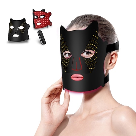Masca LED din silicon pentru fata, Masca LED in 4 culori pentru ...