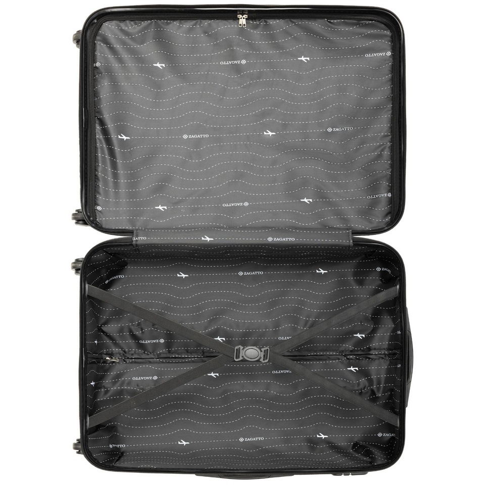Troler mare, Zagatto®, Negru, Dimensiune 75x48x29 cm, Troller bagaj ...