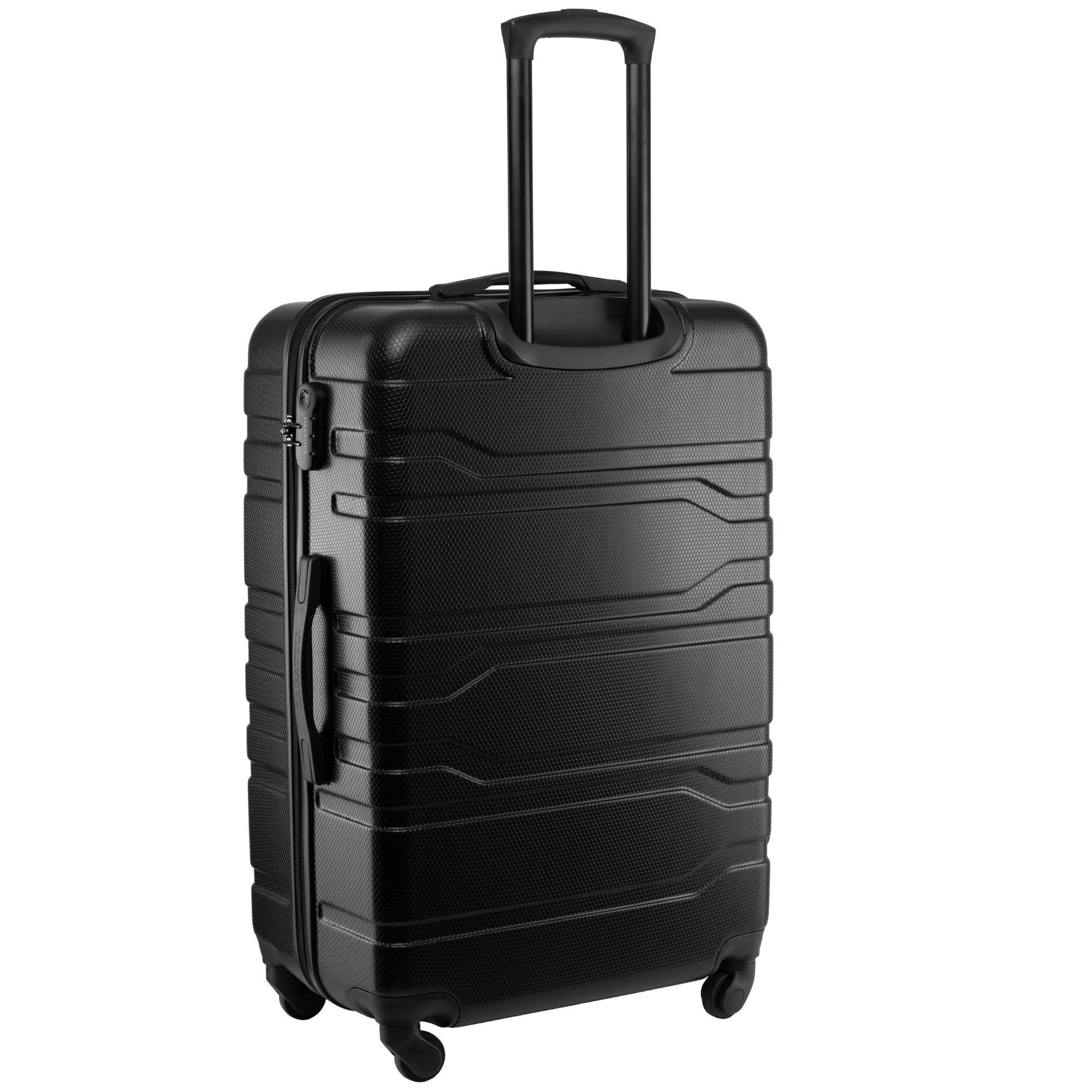 Troler mare, Zagatto®, Negru, 75x48x29 cm, Maner telescopic din ...