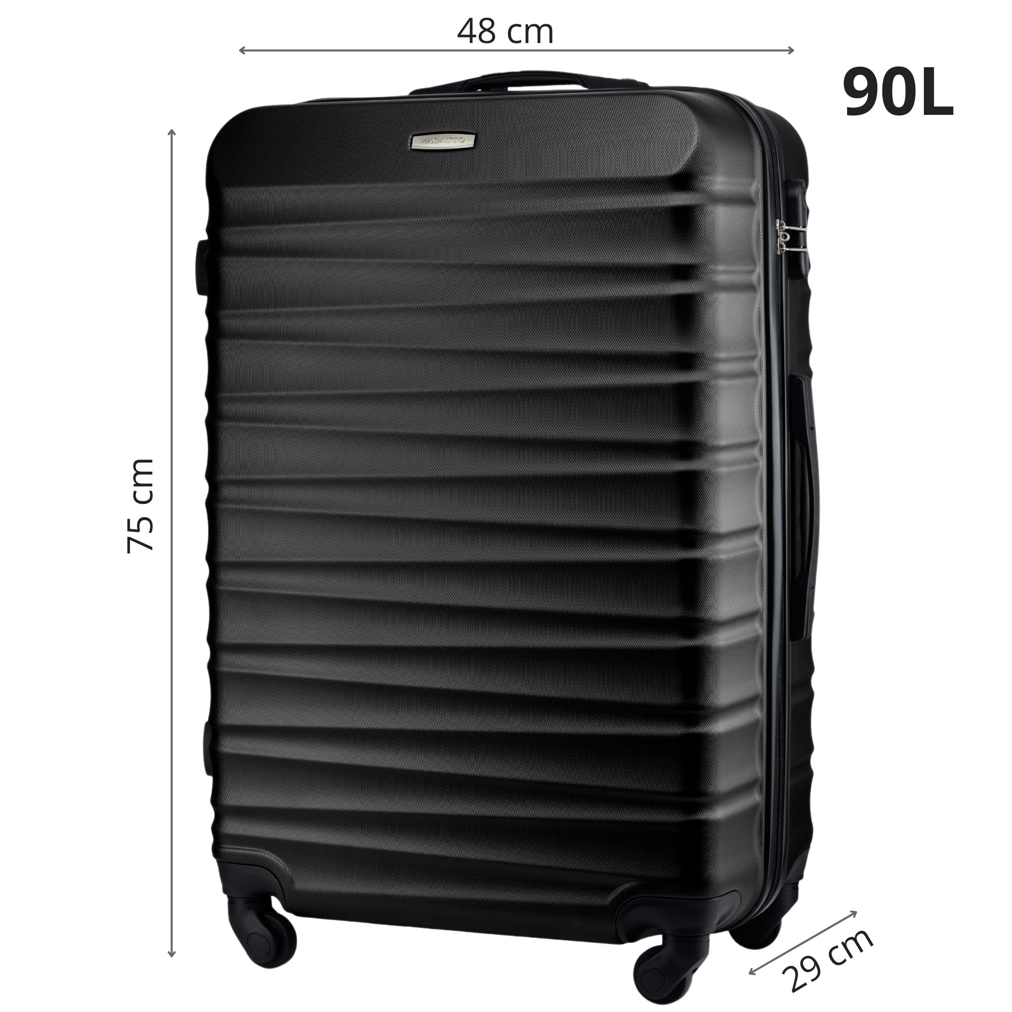 Troler mare, Zagatto®, Negru, Dimensiune 75x48x29 cm, Troller bagaj ...