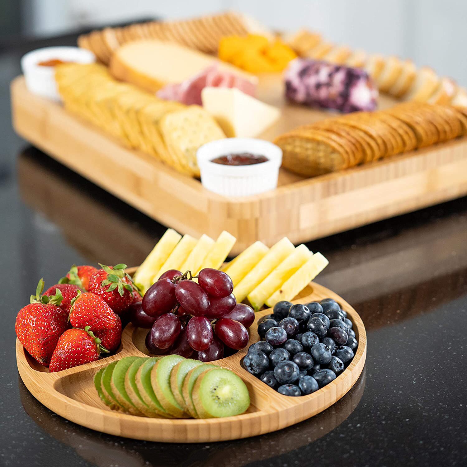 Set servire aperitive si branzeturi, FAVEEZA®, 20 piese, platou servire ...