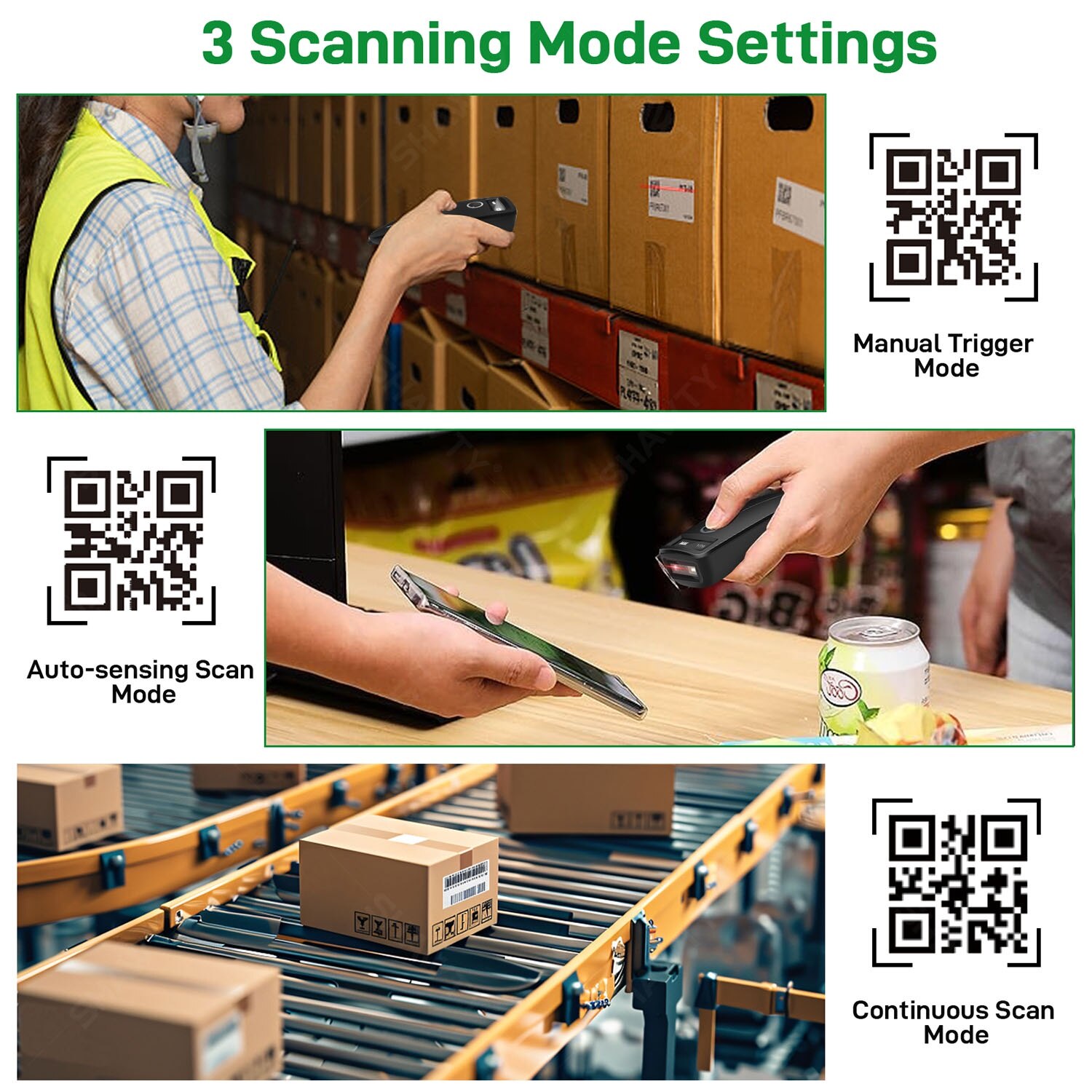 Mini Cititor coduri de bare, SHAWTY, S0121, Suport scanner 1D/2D/QR ...