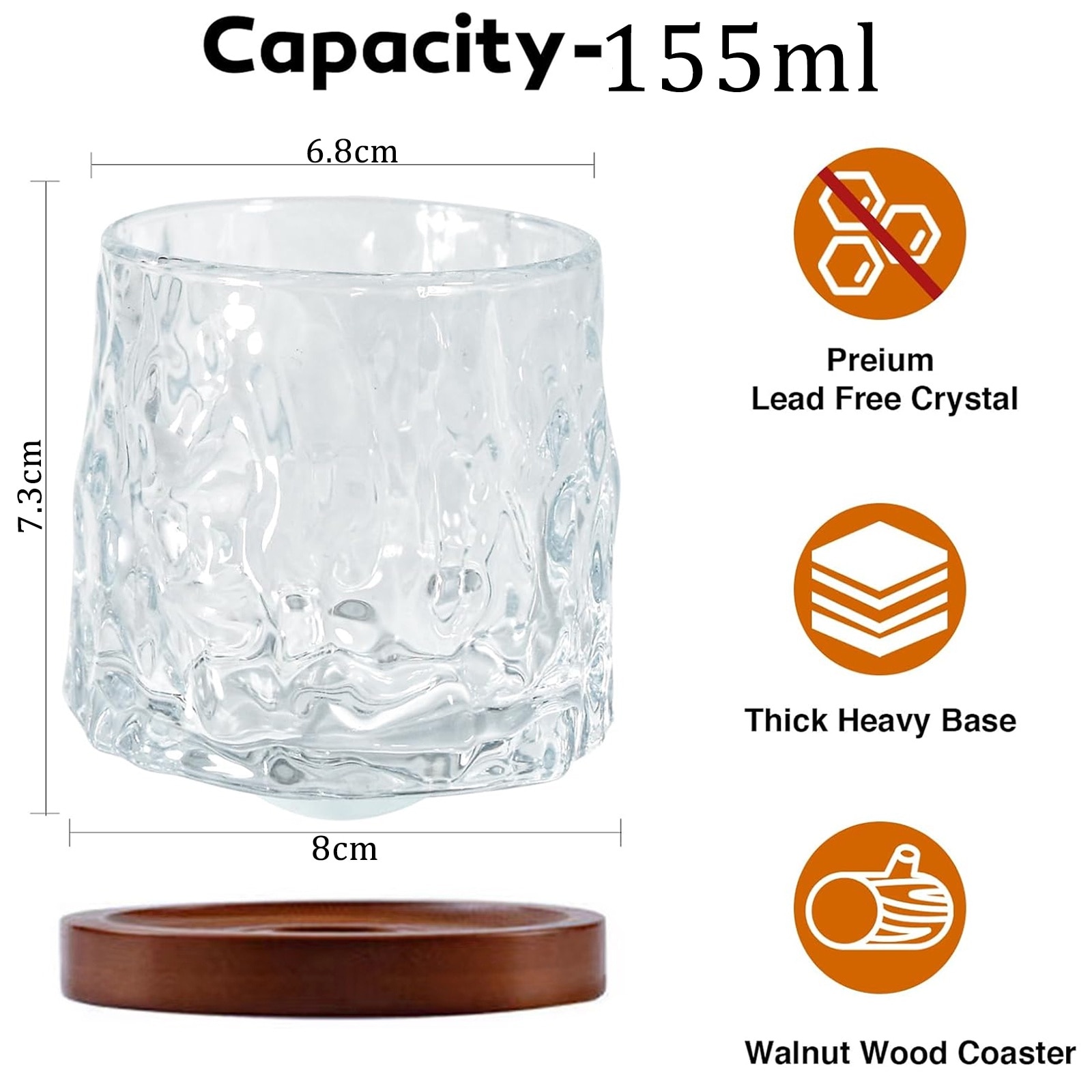 Set 2 Pahar Din Rotatie Sticla, Zggzerg, Ghetar, Cu suporturi, 155ml ...