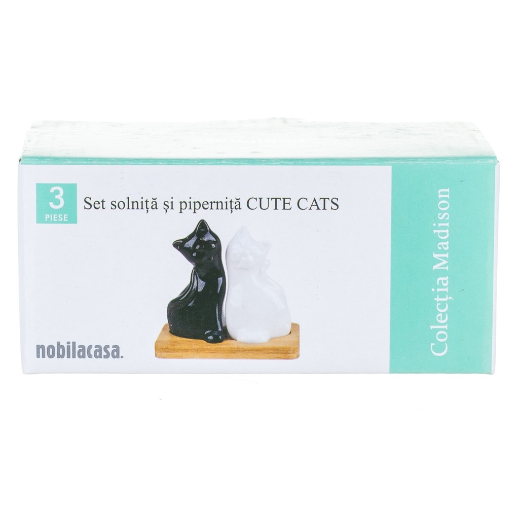 Set solnita si pipernita CUTE CATS, portelan - eMAG.ro