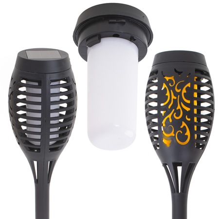 Set 4 lampi solare de gradina tip "Torta" cu 12 LED-uri - eMAG.ro