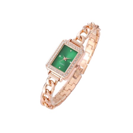 Ceas dama QUARTZ, cadran rectangular cu Strasuri diamante, bratara otel ...