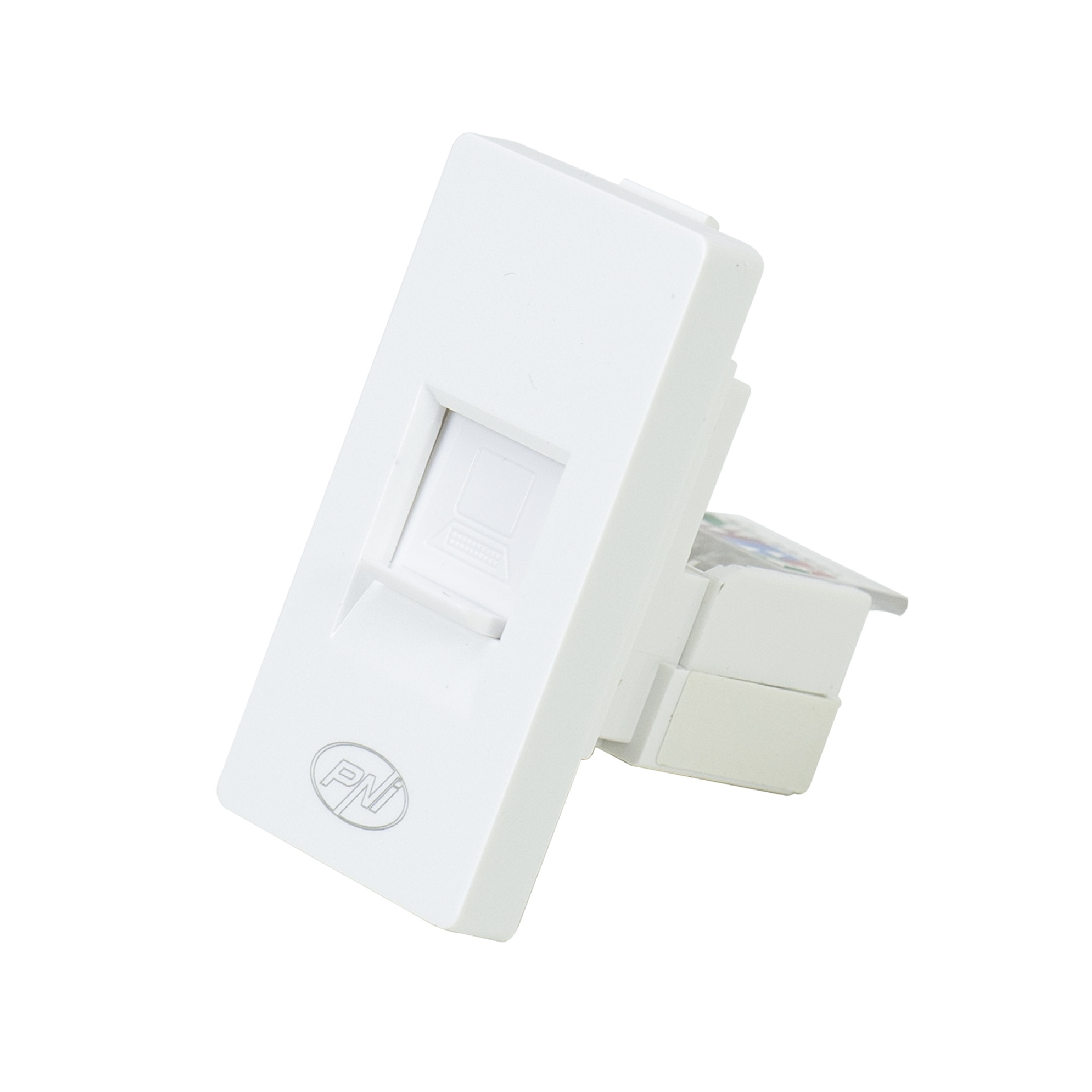 Priza internet PNI RJ45M modulara, CAT5, CAT6, montaj incastrat, alb ...