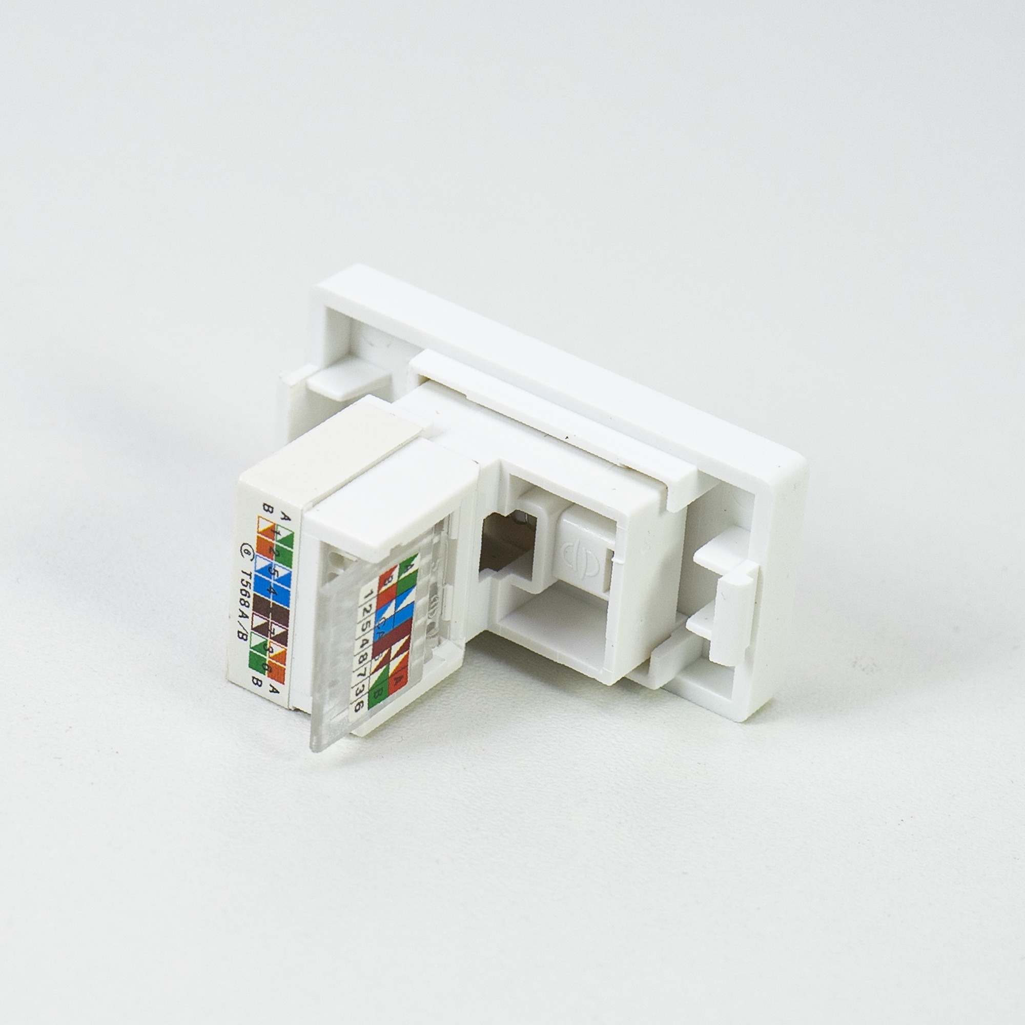 Priza internet PNI RJ45M modulara, CAT5, CAT6, montaj incastrat, alb ...
