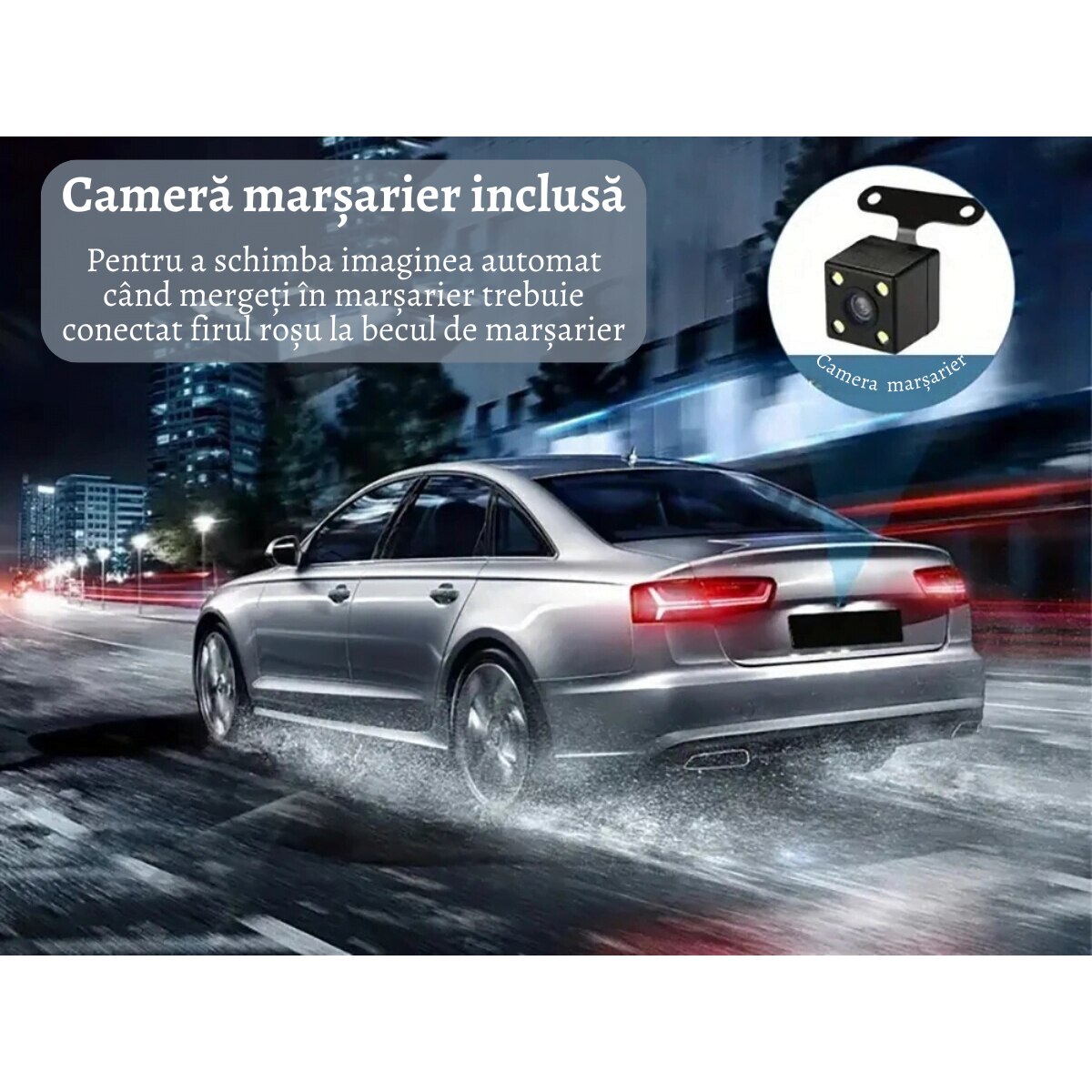 Camera de bord auto tripla WiFi MOGODA®, HD 1080P+480P+480P, Unghi ...