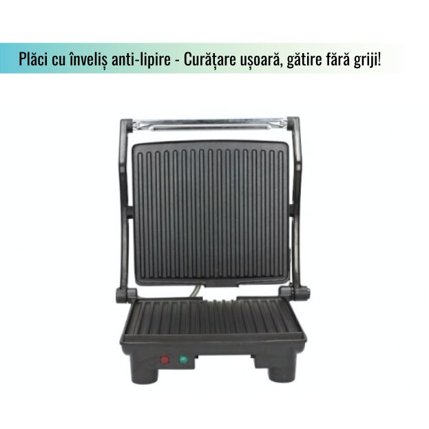 Sandwich-Maker Panini si Grill JOZY®, 1000W, Placi cu Invelis Anti ...