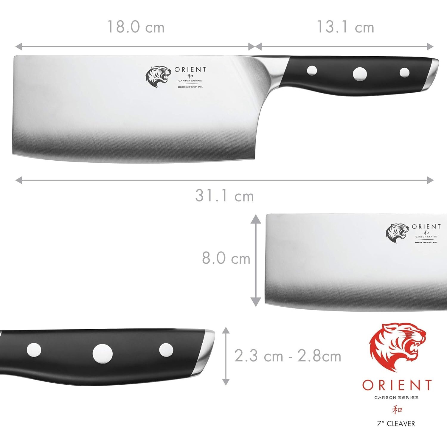 Cutit de bucatarie tip satar, Orient, Carbon Series, otel inoxidabil ...