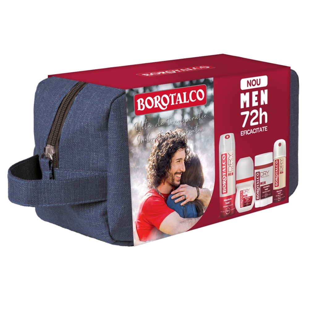 Set Borotalco, Men Dry Amber Scent : Deodorant Spray 150 ml, Roll-on 50 ...