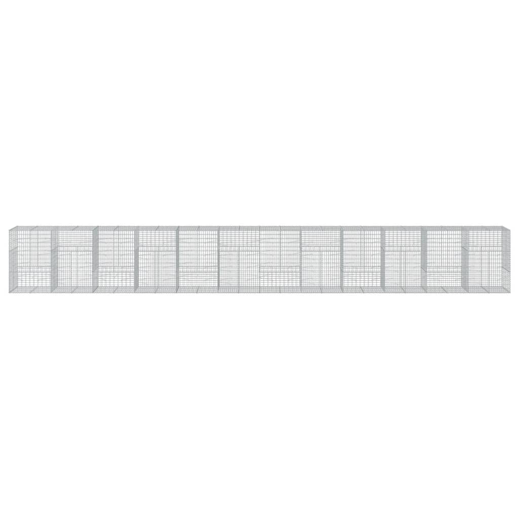 Cos gabion cu capac vidaXL, 1200x100x150 cm, fier galvanizat, 47.55 Kg ...