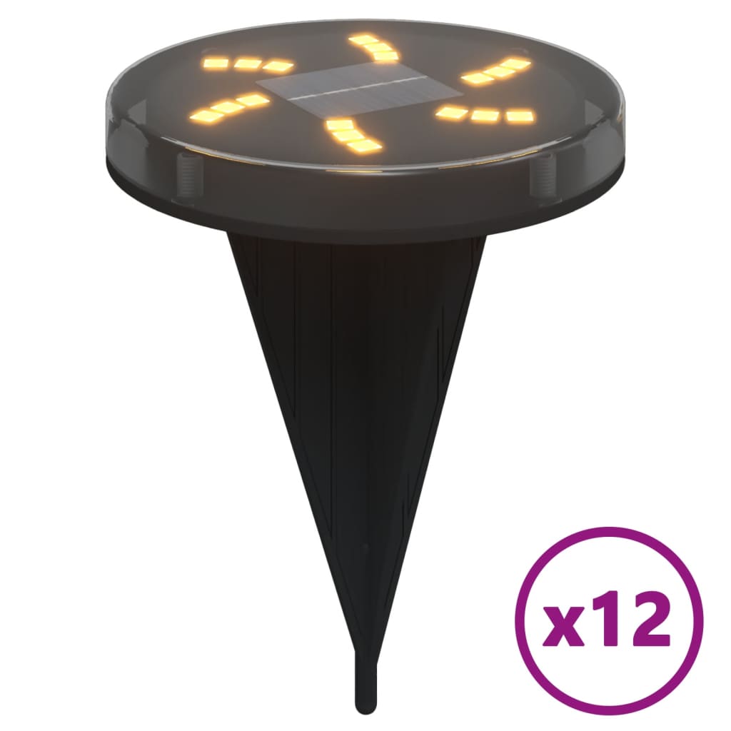 Set lampi solare cu tarusi de sol pentru exterior vidaXL, 12 buc., alb ...
