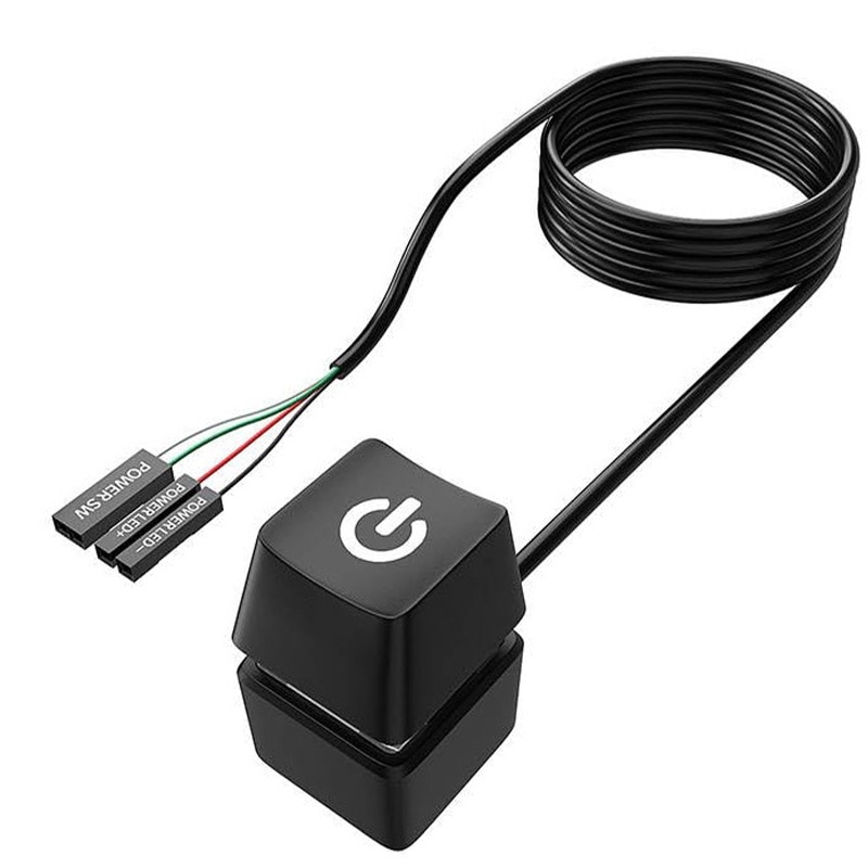 Buton mecanic On/Off pentru PC, Rqiurpn, 7 culori, LED, design portabil ...