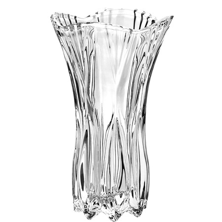 Vaza de flori mare, Tovbmup, forma coada de paun, cristal gros, 25x12 ...