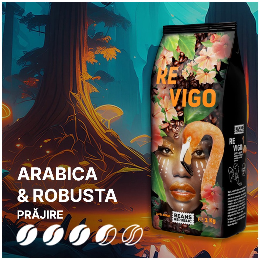 Cafea boabe, Revigo Arabica si Robusta, Beans Republic, 1 kg - eMAG.ro