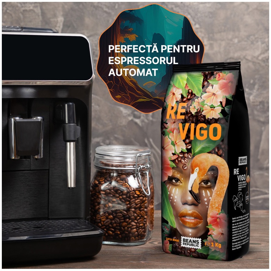 Кафе на зърна Revigo, Арабика и Робуста, Beans Republic, 1 кг - eMAG.bg