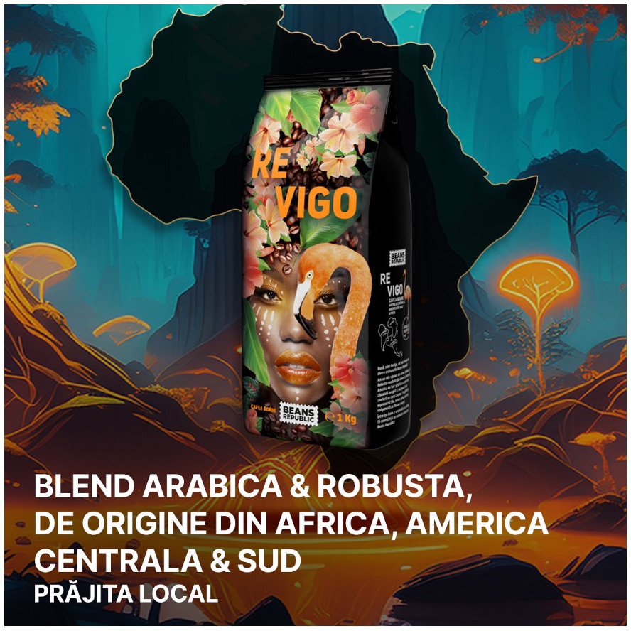 Cafea boabe, Revigo Arabica si Robusta, Beans Republic, 1 kg - eMAG.ro