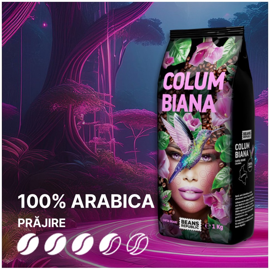 Cafea Boabe, Columbiana 100% Arabica, Beans Republic, 1kg - eMAG.ro