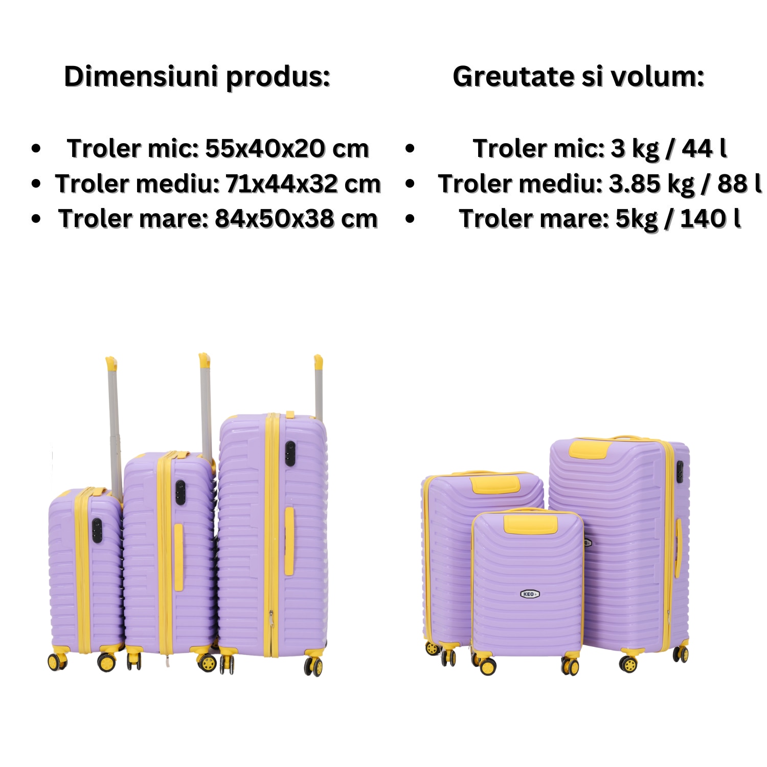 Troler cabina Bezubi Easy Travel, bagaj de mana, 55x40x20, volum 44 ...