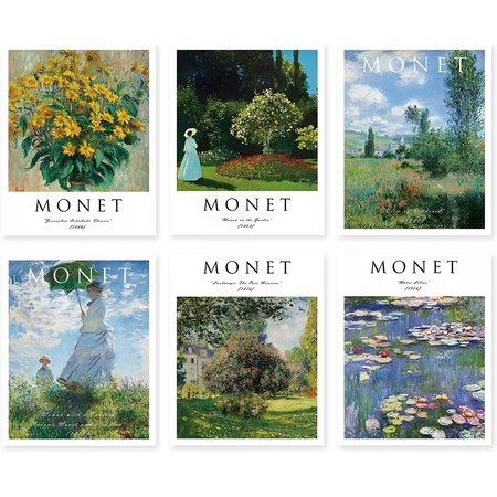 Set 6 Tablouri Luka, Claude Monet, 25x20cm, multicolor - eMAG.ro
