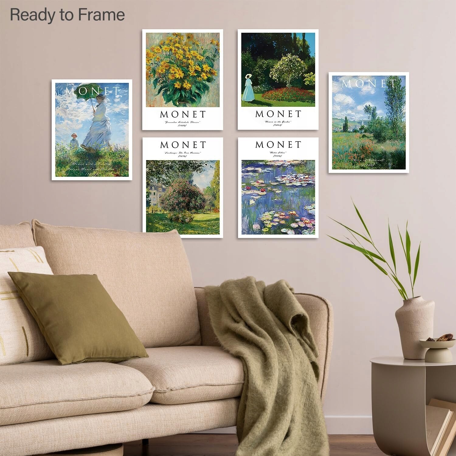 Set 6 Tablouri Luka, Claude Monet, 25x20cm, multicolor - eMAG.ro