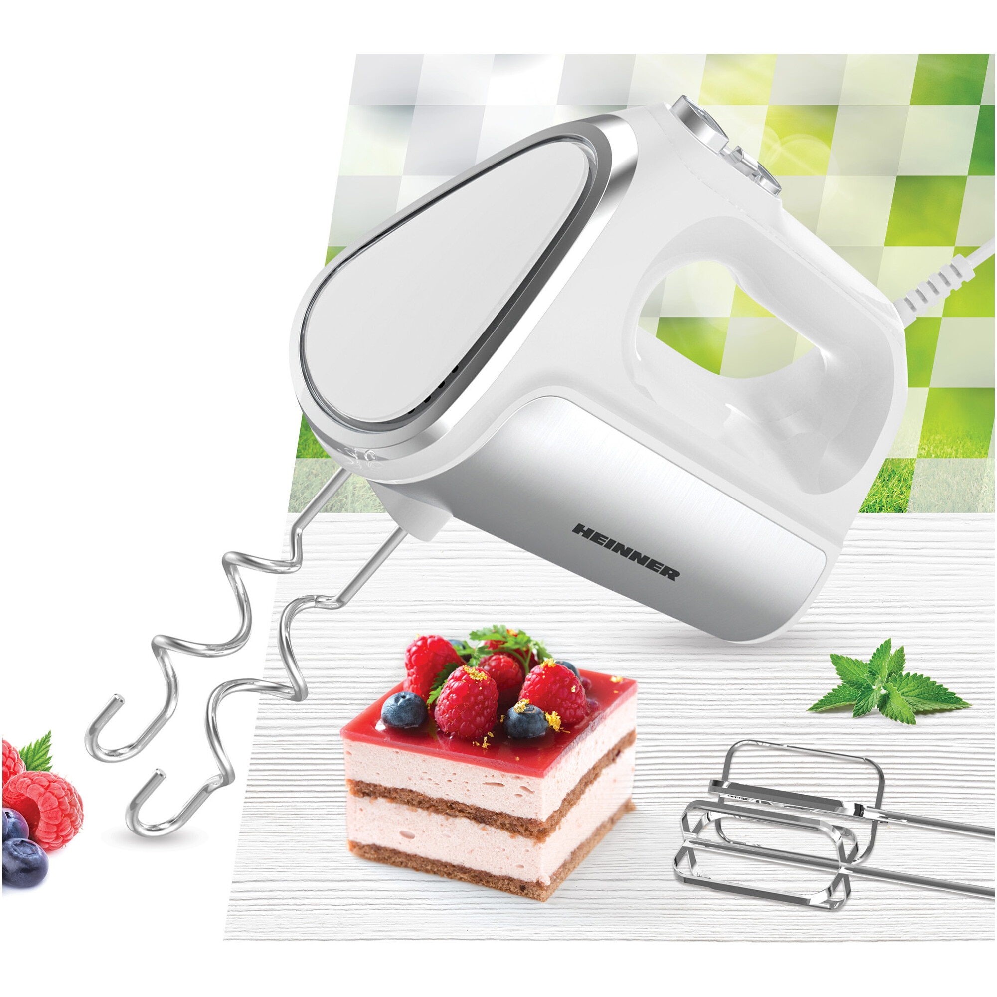Mixer de mana Heinner HM-DC800WH, 800w, motor dc, 6 viteze + turbo, Alb ...