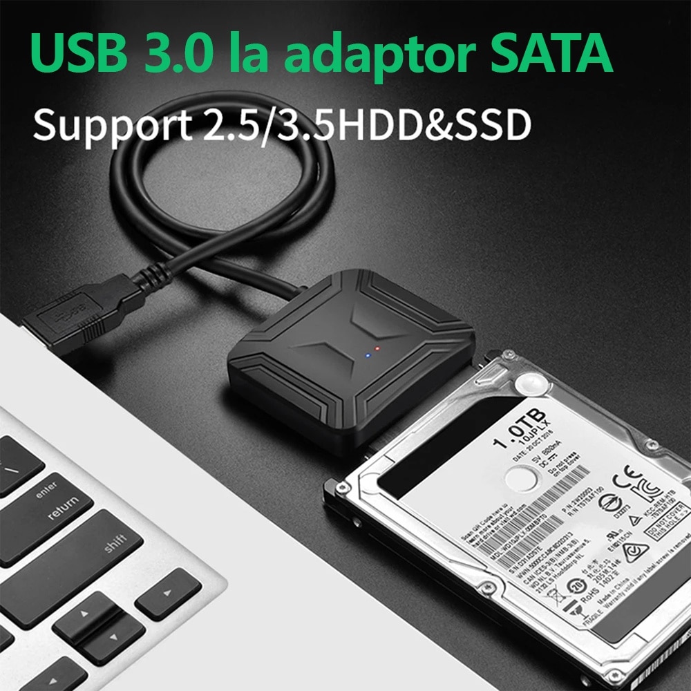 Cablu adaptor USB 3.0 SATA, Bolongking®, pentru HDD/SSD Converter 2.5/3 ...