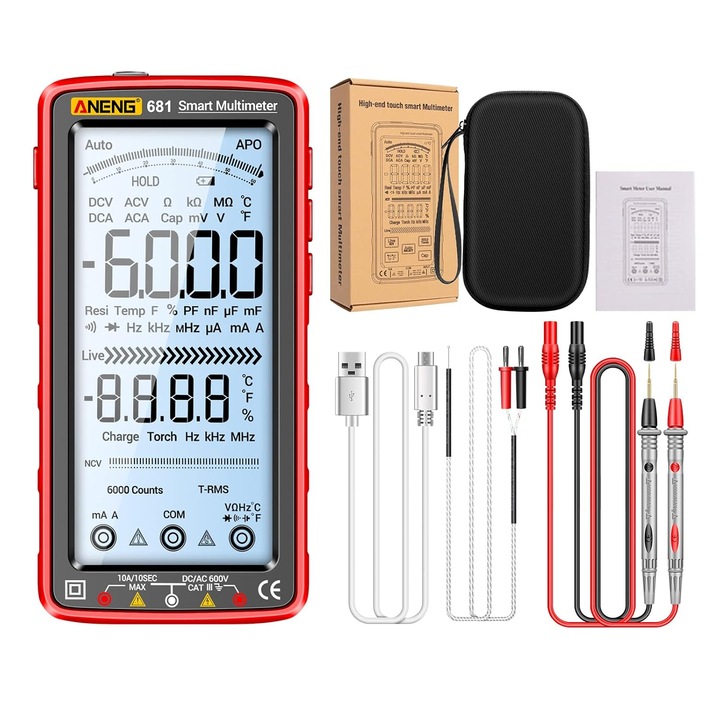 Tester de Multimetru Digital Auto-Gama TRMS cu 6000 de Conturi ...