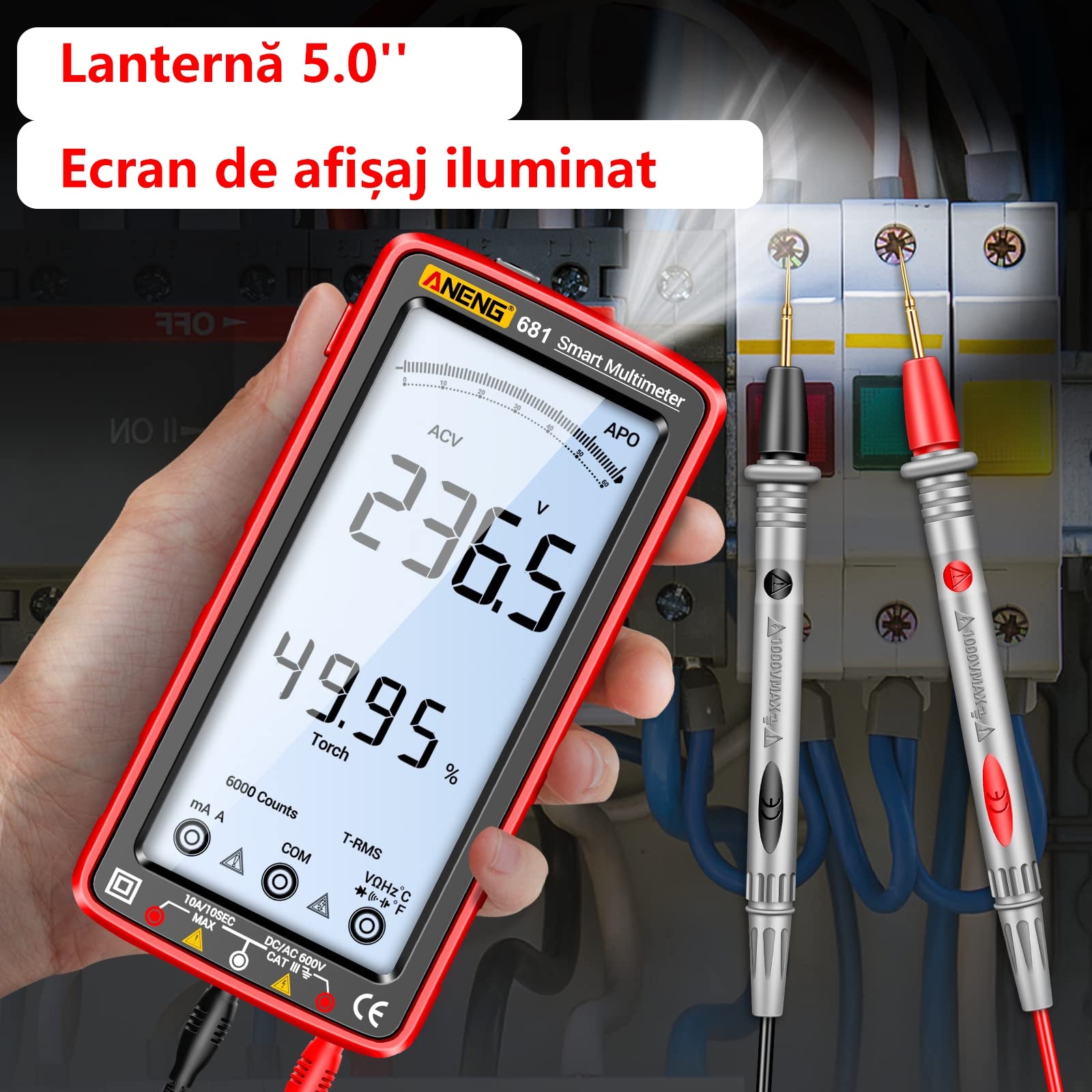Tester de Multimetru Digital Auto-Gama TRMS cu 6000 de Conturi ...