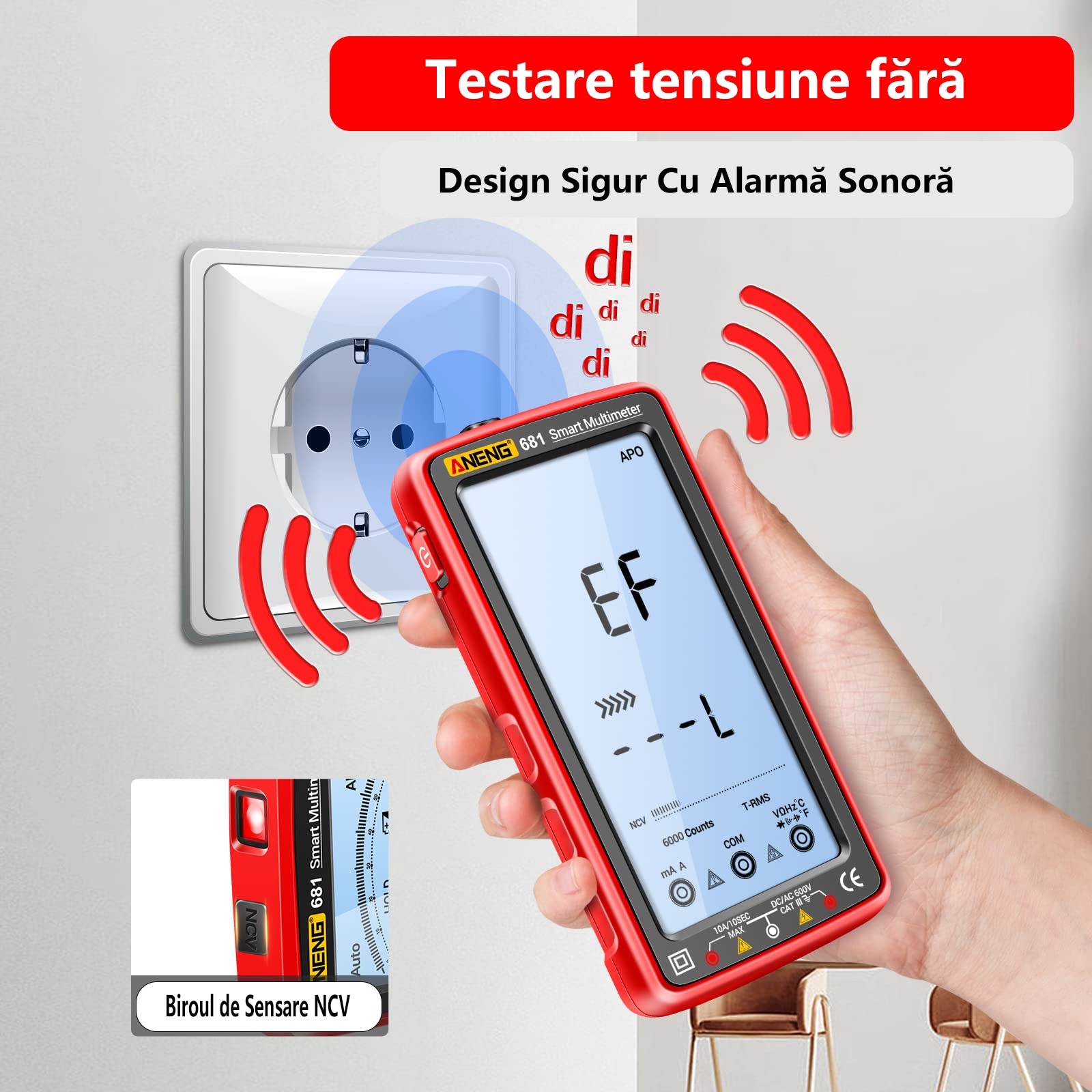 Tester de Multimetru Digital Auto-Gama TRMS cu 6000 de Conturi ...